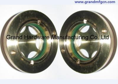 China Brass Oil Level Sight Glass G1 BSP Thread 2mm Glass Thickness for Pump Gearbox Compressor for sale