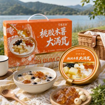China Peach Gum Tapioca Big Bowl Dessert Low Sugar Natural Collagen Instant Healthy Snack for sale