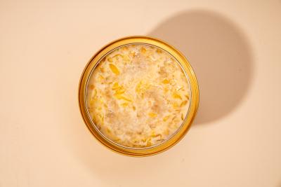 China Fragrant Mango Pomelo Sago Bird's Nest Calcium-Rich Breakfast Porridge for Busy Workers for sale
