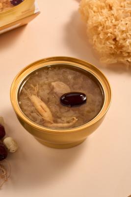 China Reduced Sugar Ginseng Snow Fungus Nourishing Collagen Broth Light Nourishing Chinese Dessert Ideal for Health Conscious for sale