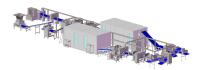 China ZKSD900 Auto Pastry Lamination Line 800mm Belt 1500kg/hr with 2 Freezers and Auto Panning for sale