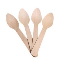 China Custom Disposable Wooden Utensils Spatula Spoon 110mm For Wedding Party for sale