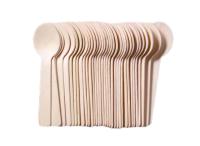 China 100mm Birchwood Disposable Wooden Dessert Spoons For Eating 100 Pcs for sale