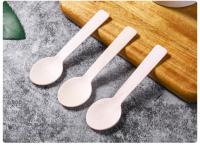 China 100mm Birchwood Disposable Wooden Dessert Spoons For Eating 100 Pcs for sale