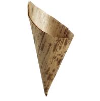 China Disposable Wood Bamboo Leaf Appetizer Cones For Chinese Food Sushi for sale