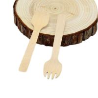China 105mm Mini Disposable Wooden Forks And Spoons Knives For Canapes for sale
