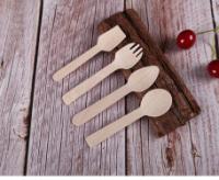 China 105mm Mini Disposable Wooden Forks And Spoons Knives For Canapes for sale