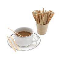 China Biodegradable Coffee Bamboo Stir Sticks Individually Wrapped 110mm For Beverage for sale