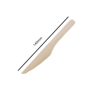 China 140mm Disposable Wooden Utensils Knives And Forks Canteen Supplies for sale