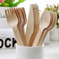 China 140mm Disposable Wooden Utensils Knives And Forks Canteen Supplies for sale