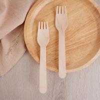 China Biodegradable Wooden Forks Bulk 140mm Woodable Disposable Wooden Utensils for sale