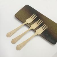 China 1000pcs Birchwood Disposable Wooden Utensils Victorian Style Fork  200mm for sale