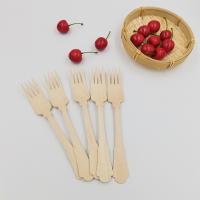 China 1000pcs Birchwood Disposable Wooden Utensils Victorian Style Fork  200mm for sale