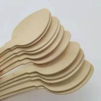 China Wood Baguette Disposable Soup Spoons Utensils For Wedding 200mm for sale