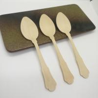 China Wood Baguette Disposable Soup Spoons Utensils For Wedding 200mm for sale