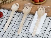 China Recyclable Wooden Disposable Cutlery Set Eco Friendly Utensils 160mm for sale