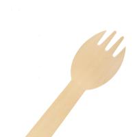 China FSC 100% Birch Wooden Disposable Wooden Utensils Spork 140mm for sale
