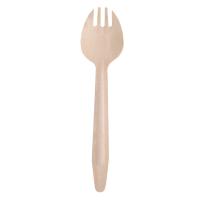 China Disposable Birchwood Wooden Eco Friendly Spork 165mm For Takeaway Packaging for sale
