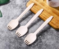 China Disposable Birchwood Wooden Eco Friendly Spork 165mm For Takeaway Packaging for sale