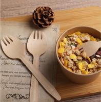 China Disposable Birchwood Wooden Eco Friendly Spork 165mm For Takeaway Packaging for sale