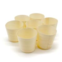 China 3CM Wooden Disposable Dessert Cups Outdoor Biodegradable Coffee Mug for sale