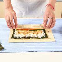 China White Bamboo Sushi Roll Mat for Rice sushi making 24x24cm for sale