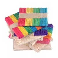 China Colorful Birch Wooden Ice Cream Stick Jumbo Craft 93mm 114mm for sale