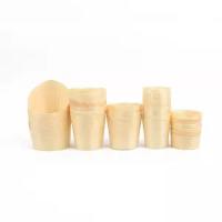 China Eco Friendly Pine Wooden Mini Disposable Trifle Cups For Food Dessert 4.5cm for sale