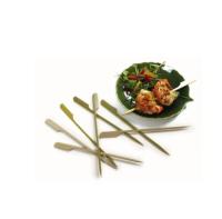 China Biodegradable Paddle Bamboo Roasting Sticks Flat Wooden Skewers 4 Inch for sale