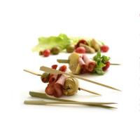 China Biodegradable Paddle Bamboo Roasting Sticks Flat Wooden Skewers 4 Inch for sale