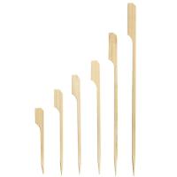 China Custom Logo 4 Inch Bamboo Skewers Natural Wooden Sticks For BBQ for sale