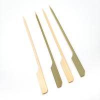 China 15cm bulk Green Bamboo Paddle Picks Sticks For Food for sale