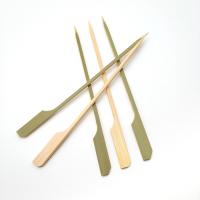 China 15cm bulk Green Bamboo Paddle Picks Sticks For Food for sale