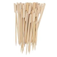 China Teppo Barbecue Bamboo Food Picks Long Wooden Skewers With Customized Logo for sale