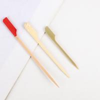 China Disposable Long Paddle Flat Bamboo Skewers Customized Color for sale