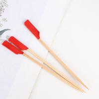 China Disposable Long Paddle Flat Bamboo Skewers Customized Color for sale