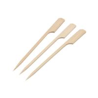 China Food Grade Natural Wooden Bamboo Paddle Picks Skewers For Fruit 18cm for sale