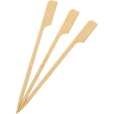 China Food Grade Natural Wooden Bamboo Paddle Picks Skewers For Fruit 18cm for sale