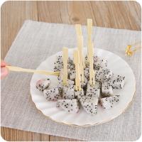 China Disposable Bamboo Party Forks Mini Wooden Cocktail Forks For Dessert Cake for sale