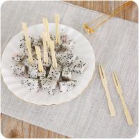 China Disposable Bamboo Party Forks Mini Wooden Cocktail Forks For Dessert Cake for sale