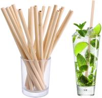 China Reusable Smoothie Straws Individually Wrapped Organic Bamboo Straws 20CM for sale