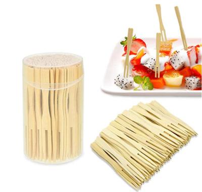 China biodegradable Reusable Mini Food Bamboo Party Forks in bulk for sale