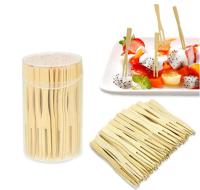 China 3.5 Inch Disposable Bamboo Food Picks Eco Wooden Cutlery For Fruit for sale