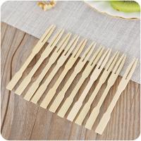 China Customized Mini Biodegradable Bamboo Party Forks Disposable 9cm for sale