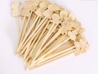 China 12cm Cocktail Bamboo Food Picks Bulk Wooden Cutlery Reusable for sale
