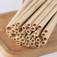 China Fully Compostable Natural White Bamboo Straws For Bubble Tea 20cm for sale