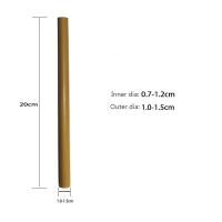 China 20cm Sustainable Bamboo Boba Straws Bulk Yellow 250 Pack for sale
