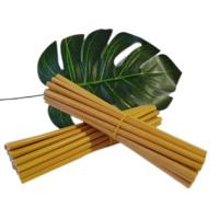 China 20cm Sustainable Bamboo Boba Straws Bulk Yellow 250 Pack for sale