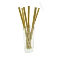 China 20cm Green Bamboo Fiber Straws Compostable Straws Bulk For Milk Cold Drinks for sale