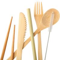 China Biodegradable Bamboo Drinking Straws With Cutlery Set For Hot Drinks for sale